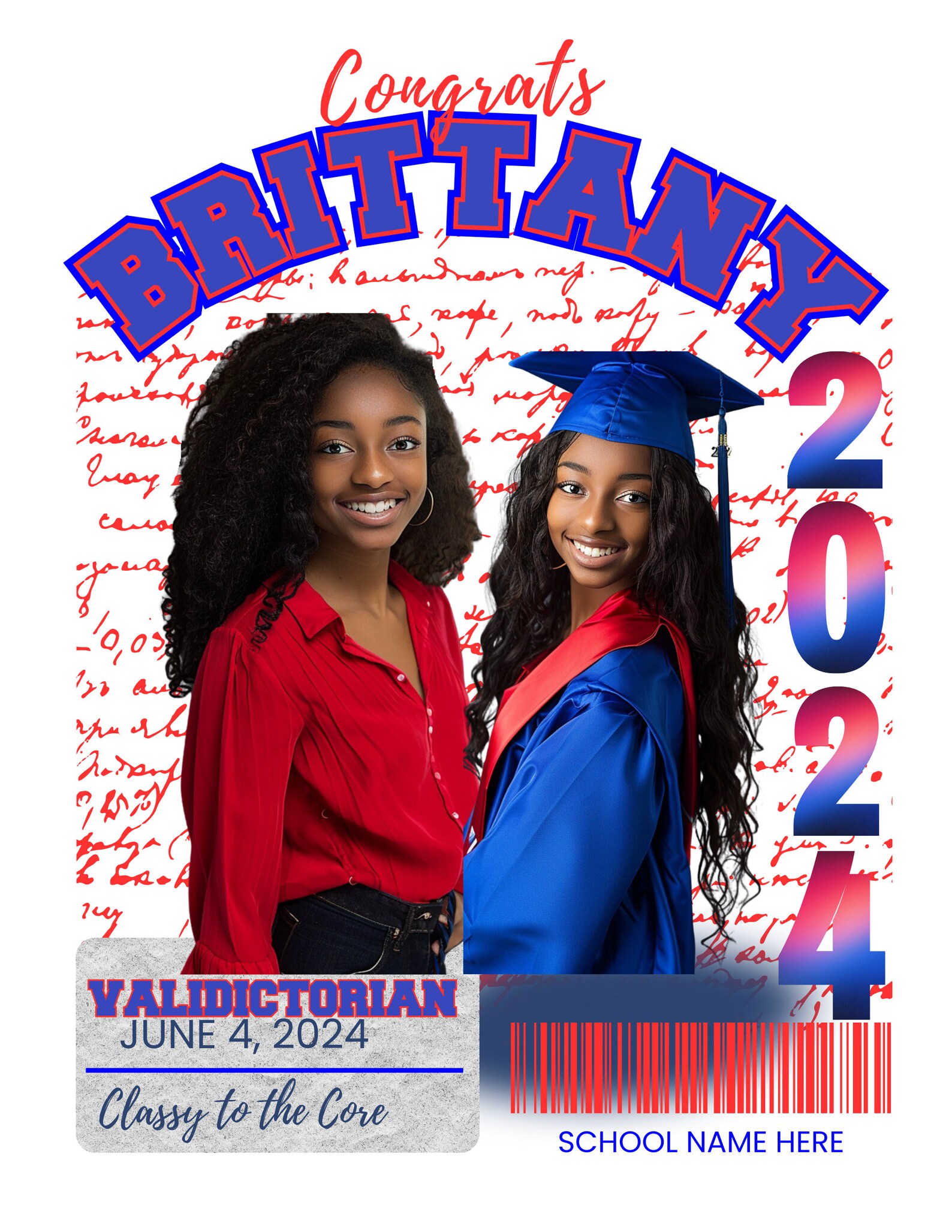 EDITABLE Graduation T-shirt Template-100% Editable - PDF Format ...