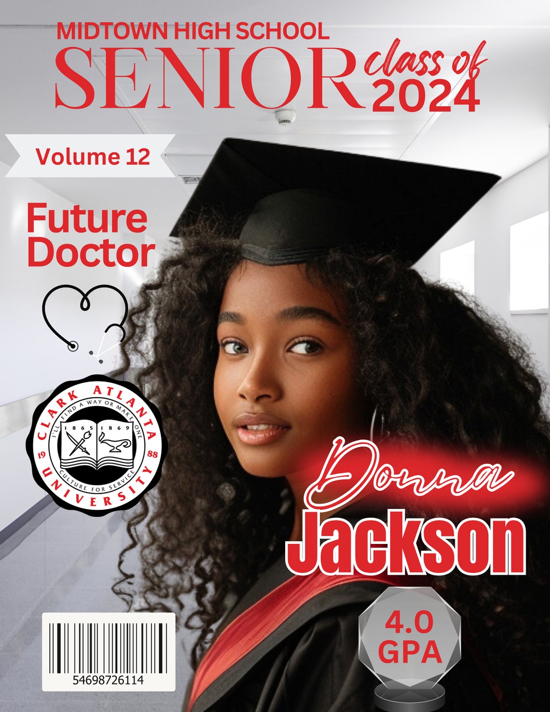 EDITABLE Graduation Magazinetemplate-100% Editable Magazine Cover- PDF ...