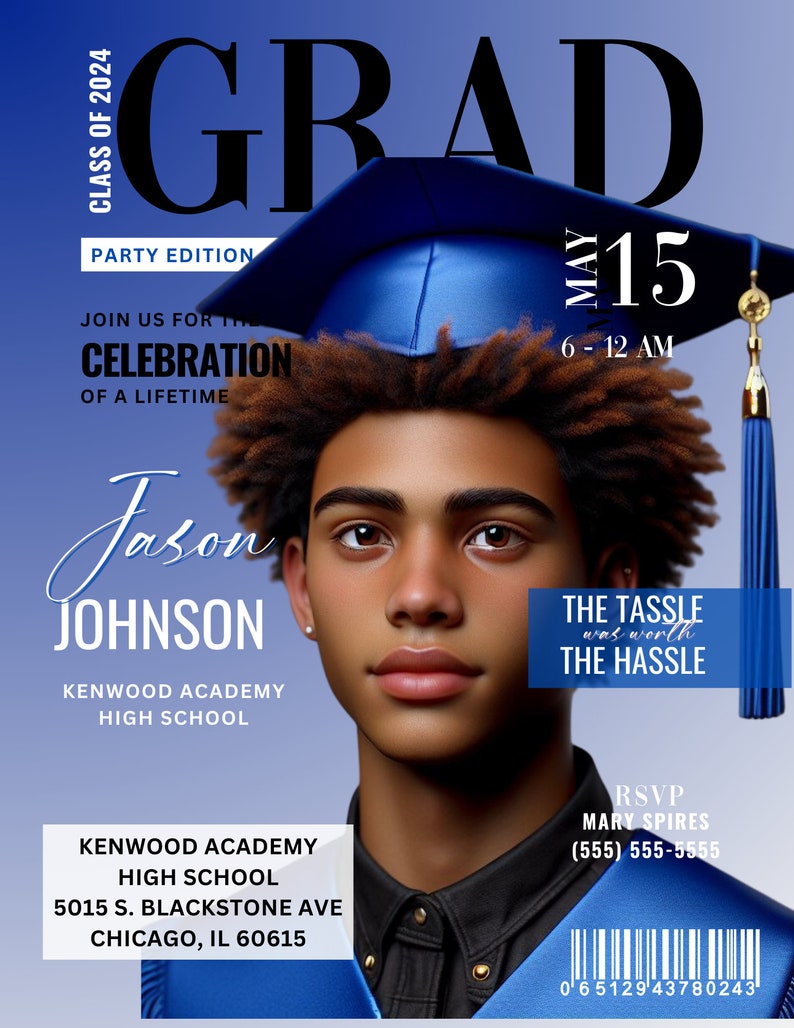EDITABLE Graduation Magazinetemplate-100% Editable Magazine Cover- PDF ...