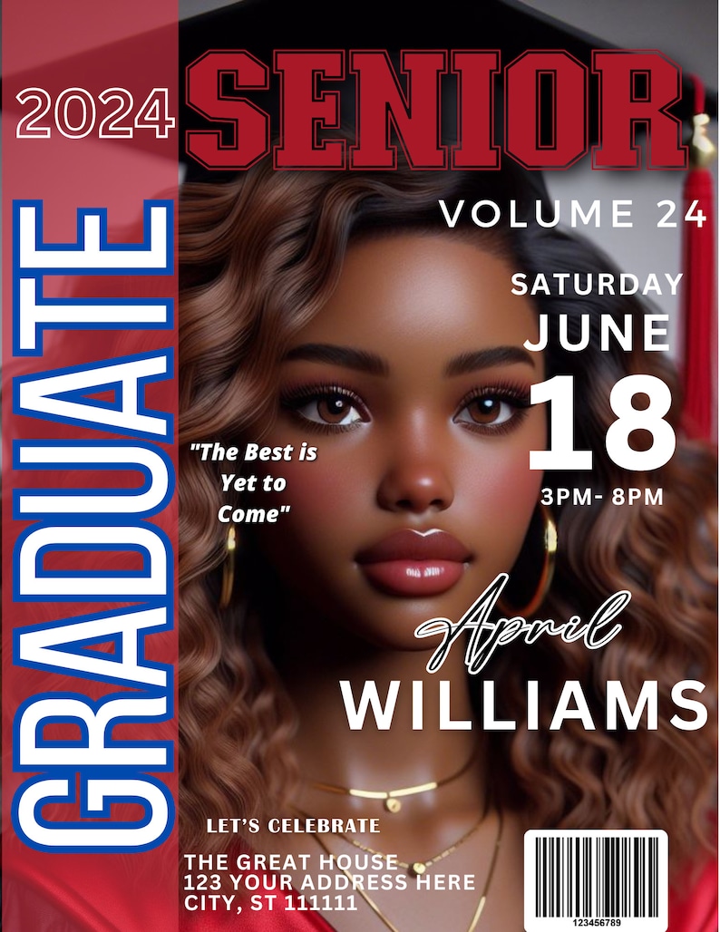 EDITABLE Graduation Magazinetemplate-100% Editable Magazine Cover- PDF ...