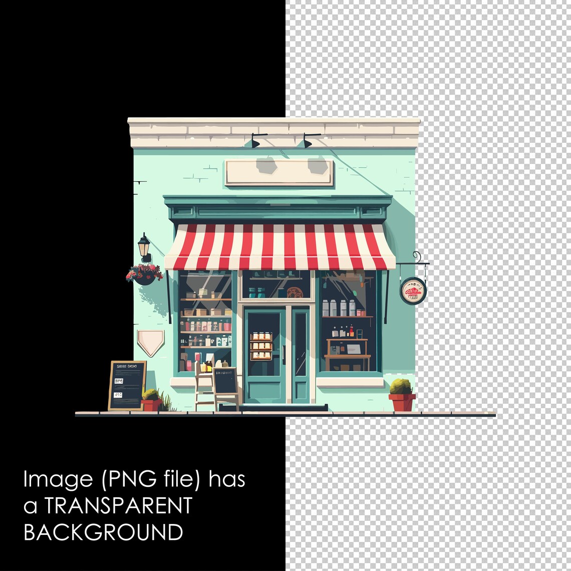 10 Small Shops Buildings- Storefront Little Colorful Shops, Clipart ...