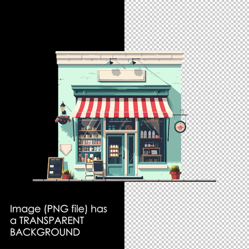 10 Small Shops Buildings- Storefront Little Colorful Shops, Clipart ...