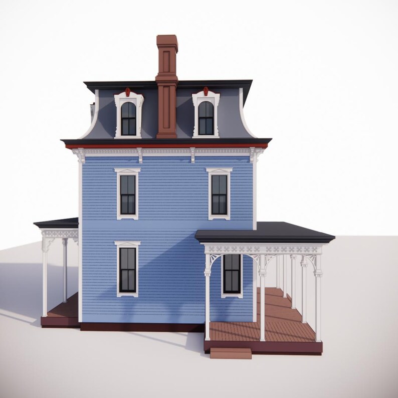 Blue Victorian House 3D Model – Sketchup Download - Etsy UK