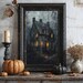 Witch House Drawing, Printable Witch House Art, Rustic Halloween Decor ...