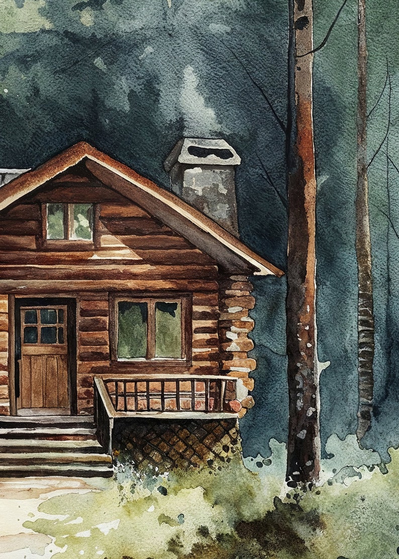 Cabin Life Original Painting / Cabin in the Woods / Summer / Cabin ...