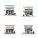 10 Small Shops Buildings- Storefront Little Colorful Shops, Clipart ...