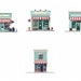 10 Small Shops Buildings- Storefront Little Colorful Shops, Clipart ...