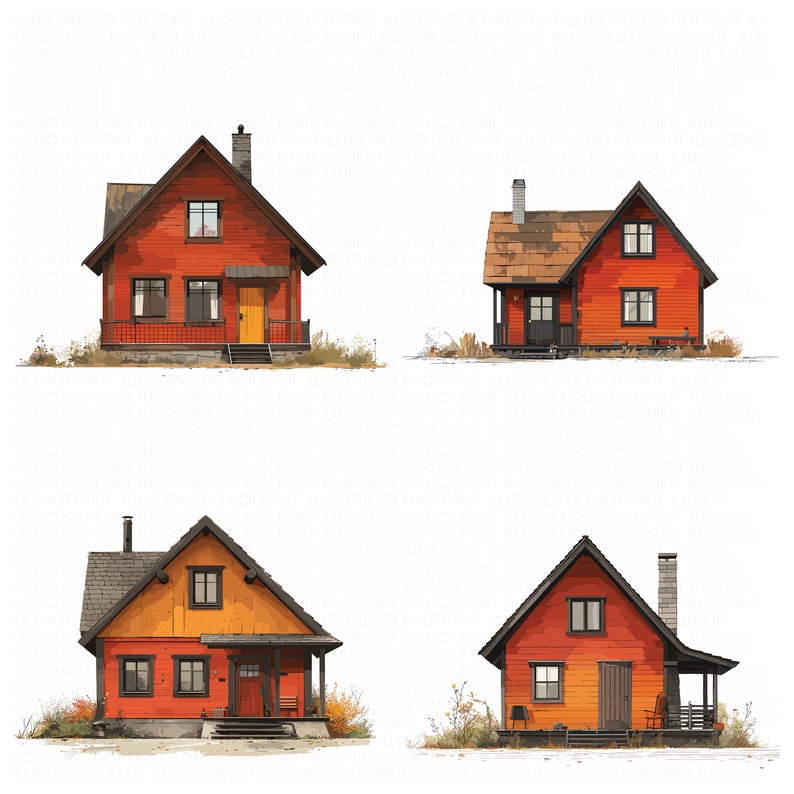Building Art, Log Cabins, 2D Buildings, Cabin Clipart, Building Art, 2D ...