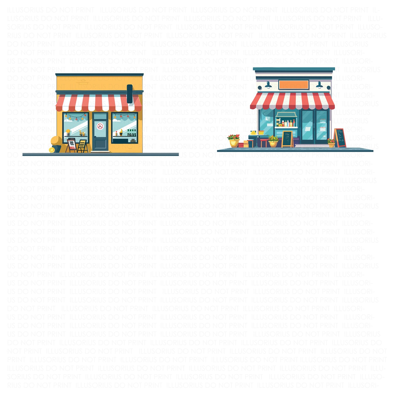 10 Small Shops Buildings- Storefront Little Colorful Shops, Clipart ...