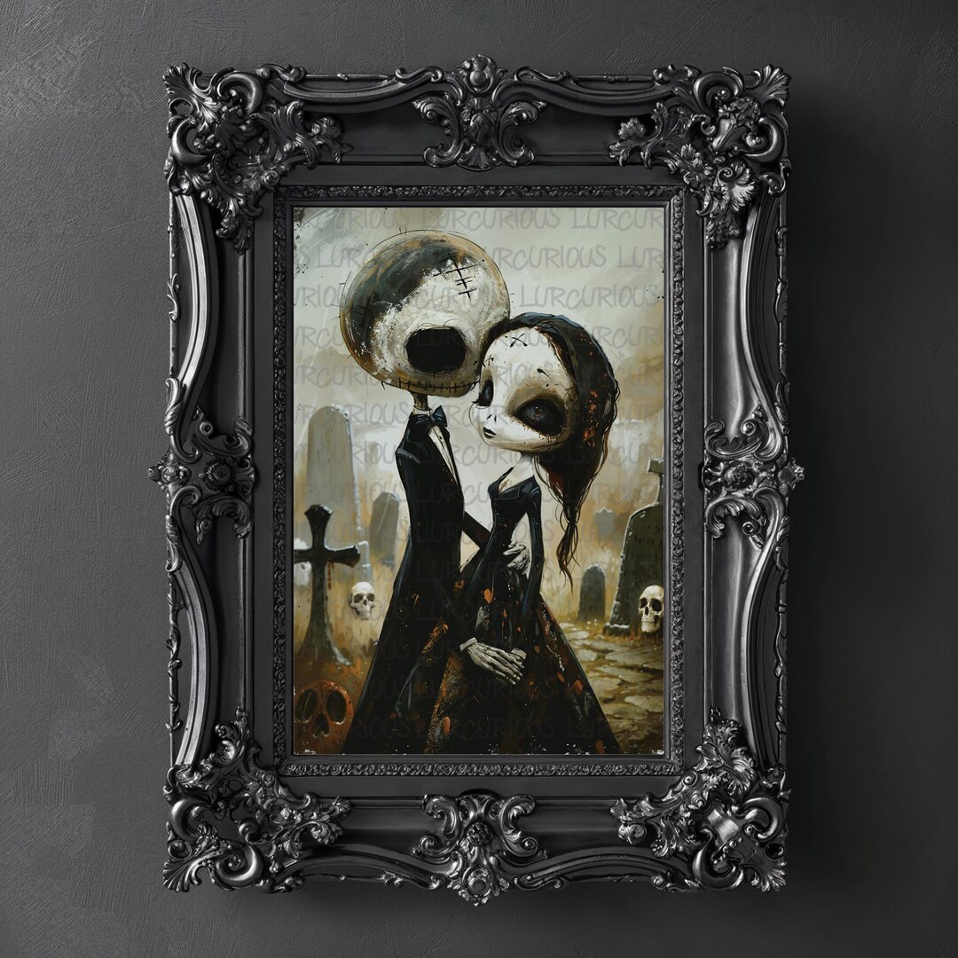 Faceless Couple, Printable Zombie Art, Rustic Halloween Decor, Art for ...