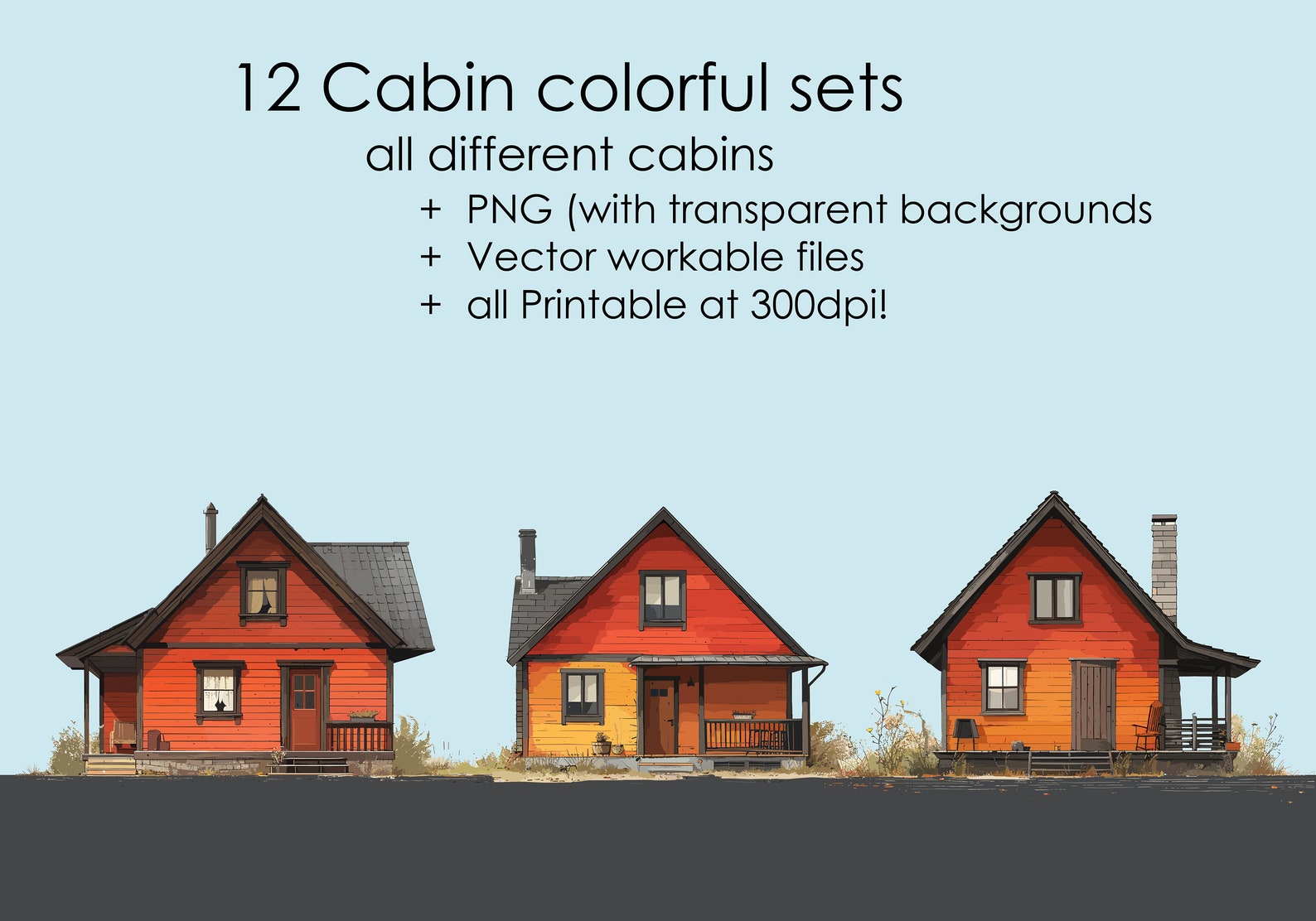 Building Art, Log Cabins, 2D Buildings, Cabin Clipart, Building Art, 2D ...