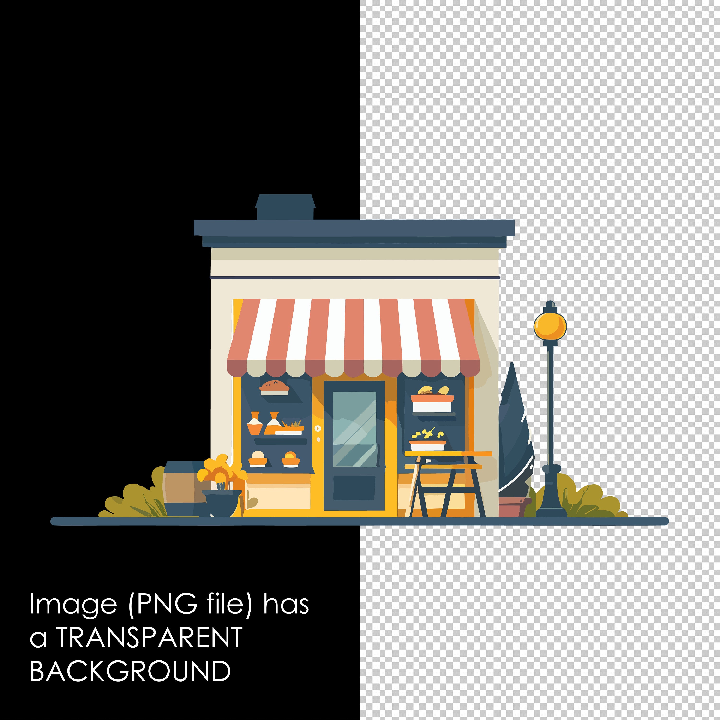 10 Small Shops Buildings- Storefront Little Colorful Shops, Clipart ...