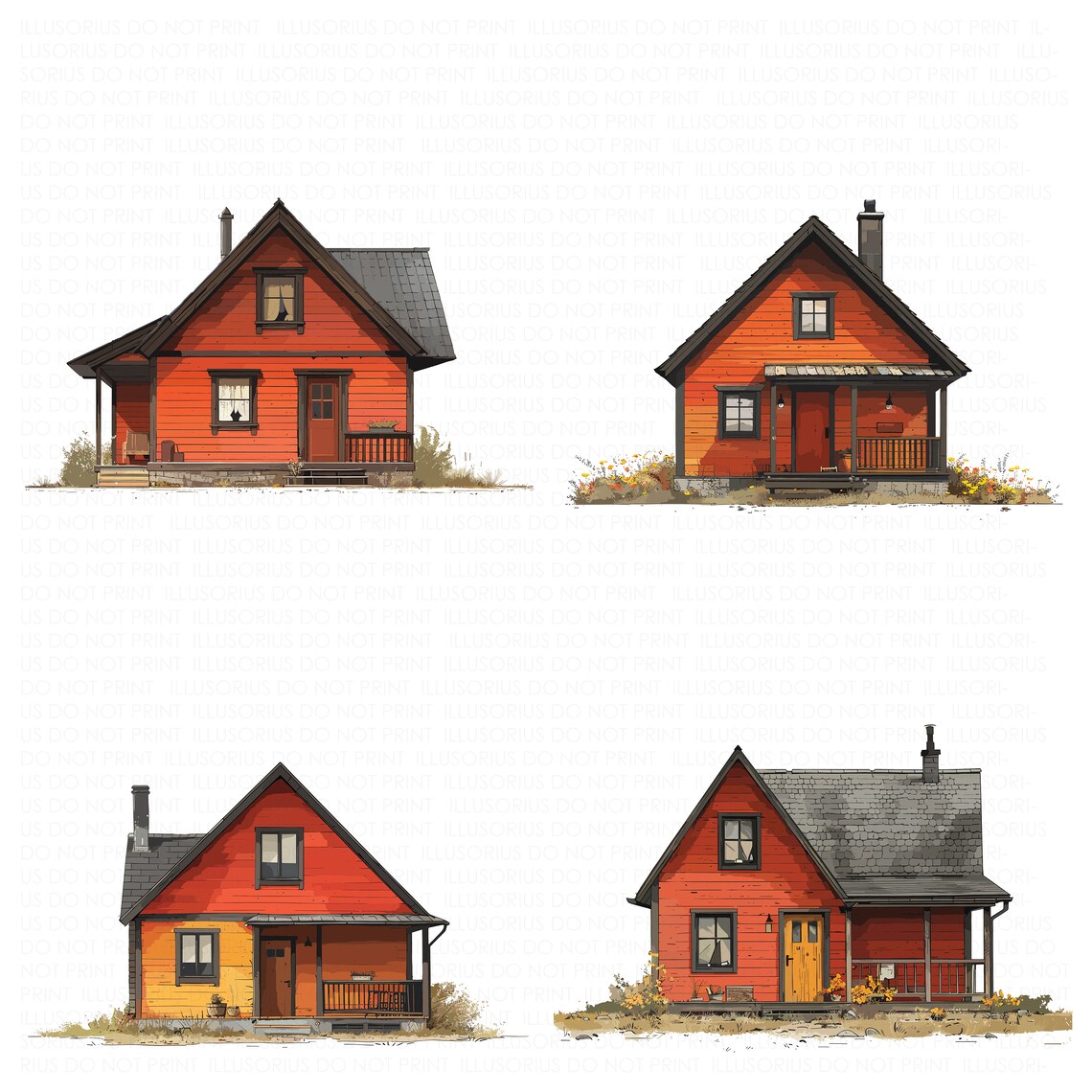 Building Art, Log Cabins, 2D Buildings, Cabin Clipart, Building Art, 2D ...