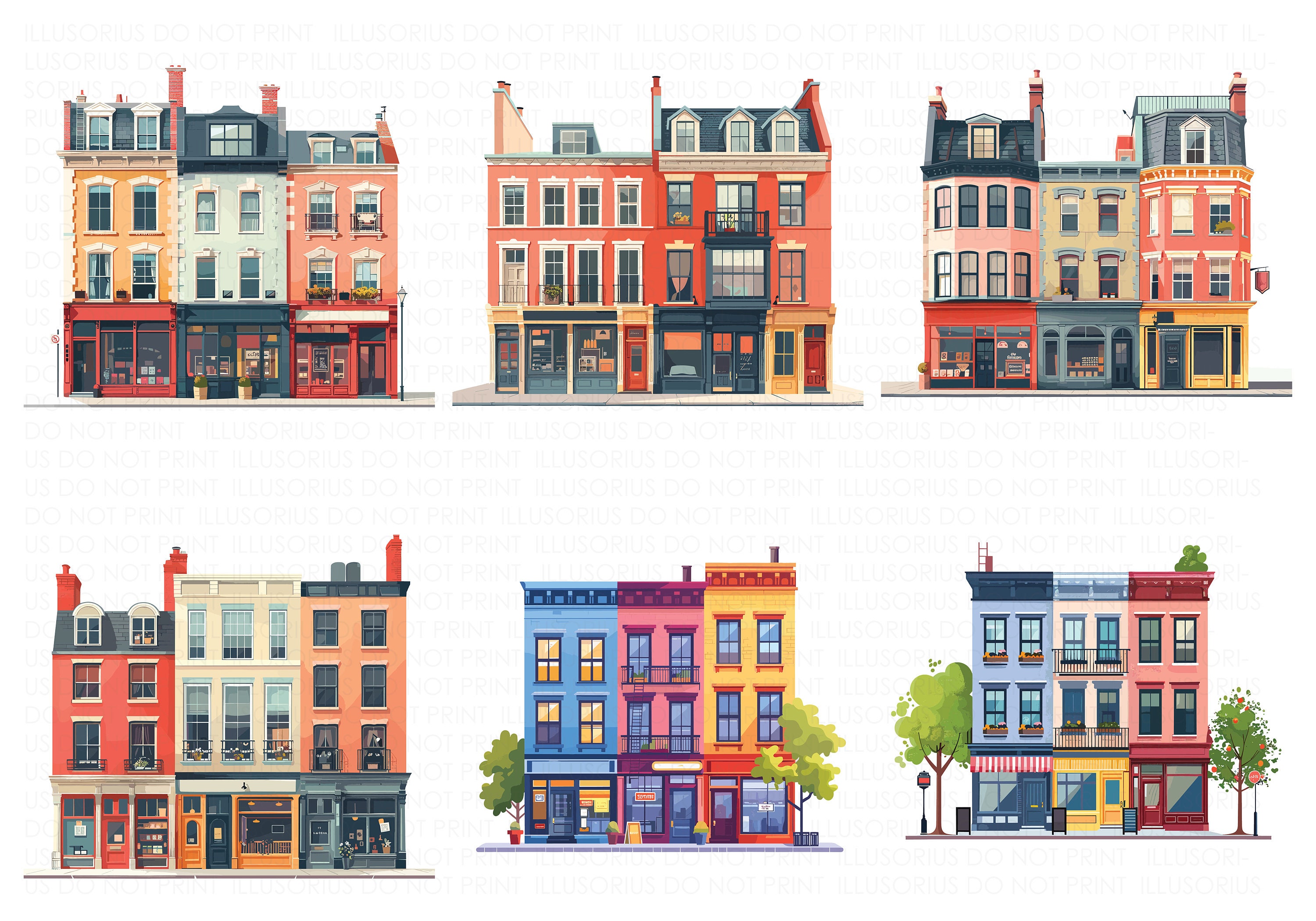 Building Art, Brownstone Buildings, 2D Buildings, Building Clipart ...
