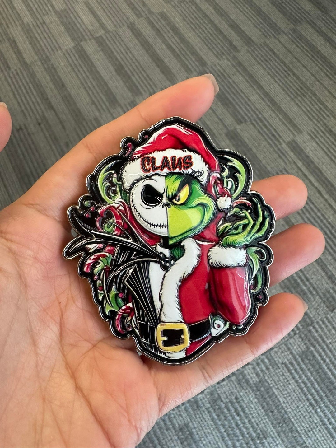 Jack Skellington/grinch Christmas Challenge Coin - Etsy