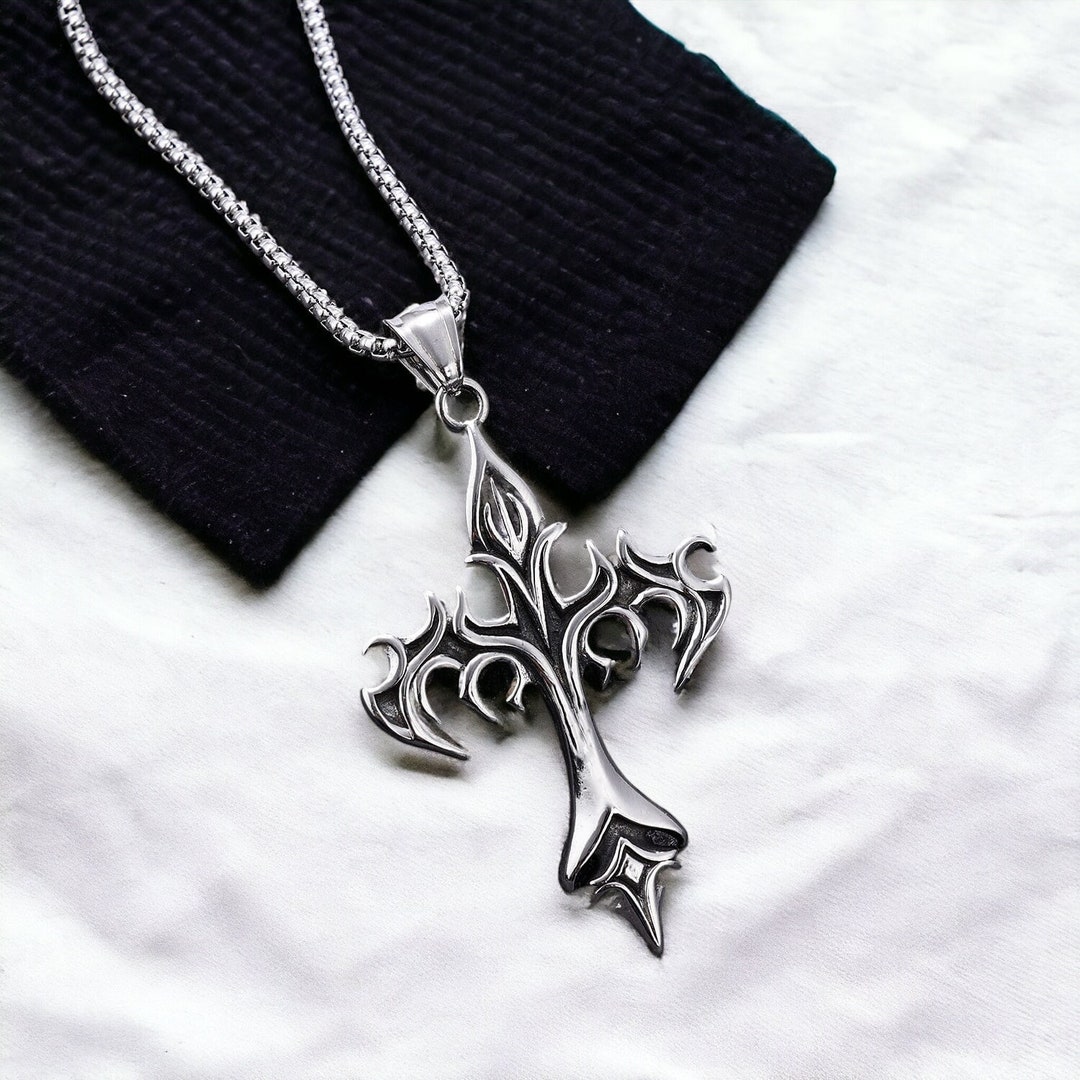 Seraphic Cross Necklace Handcrafted Religious Jewelry Guardian Angel ...