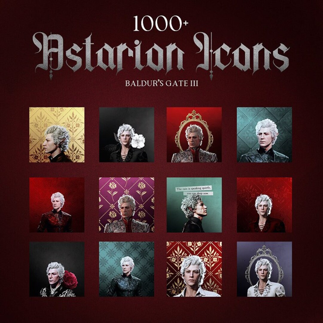 BALDUR'S GATE 3: Astarion Icon Set - Etsy UK