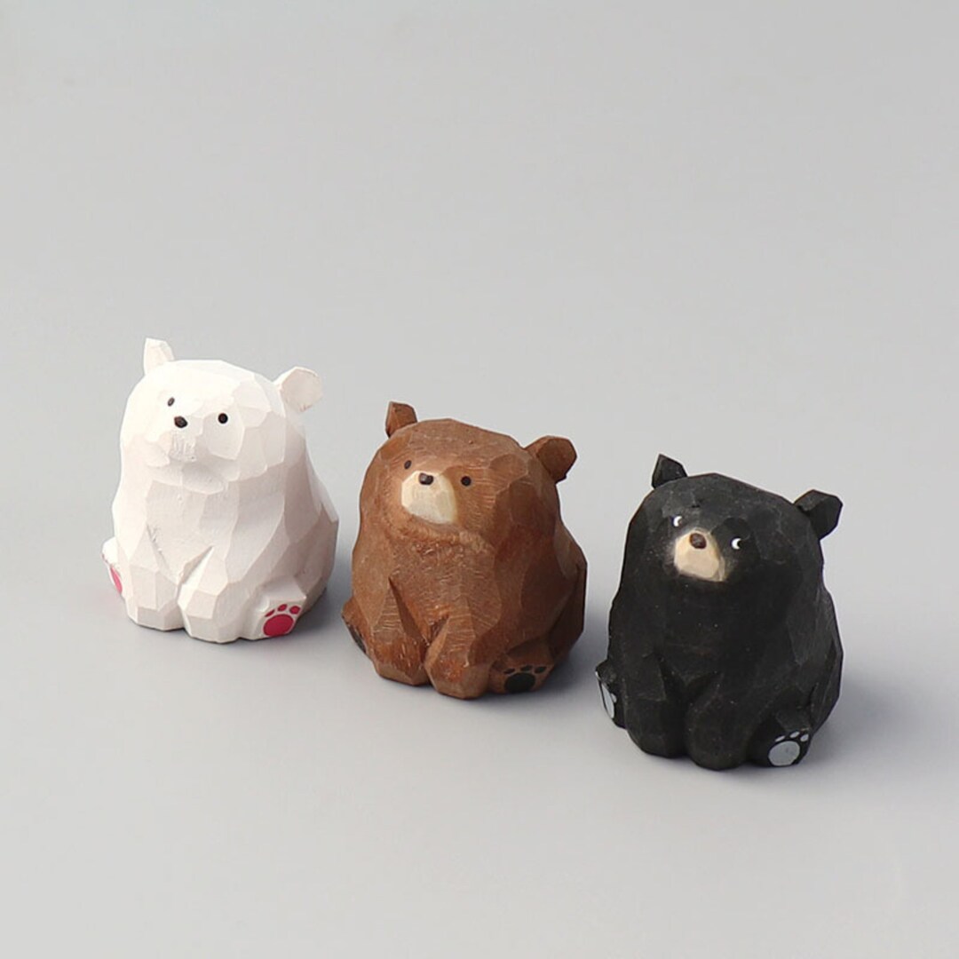 Wooden Carved Animal Figurines Miniature Crafts Home Table Decorations ...