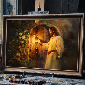 Fine Art Jesus Knocking at the Door Oil Painting – Christian Wall Art ...