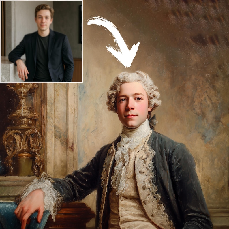 Custom Oil Painting Portrait in British Georgian Style of 18th Century ...