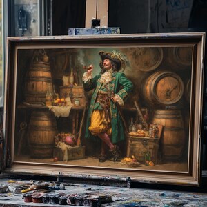 Fine Art Oil Painting Pirate Captain Portrait, Nautical Wall Art, Sea ...