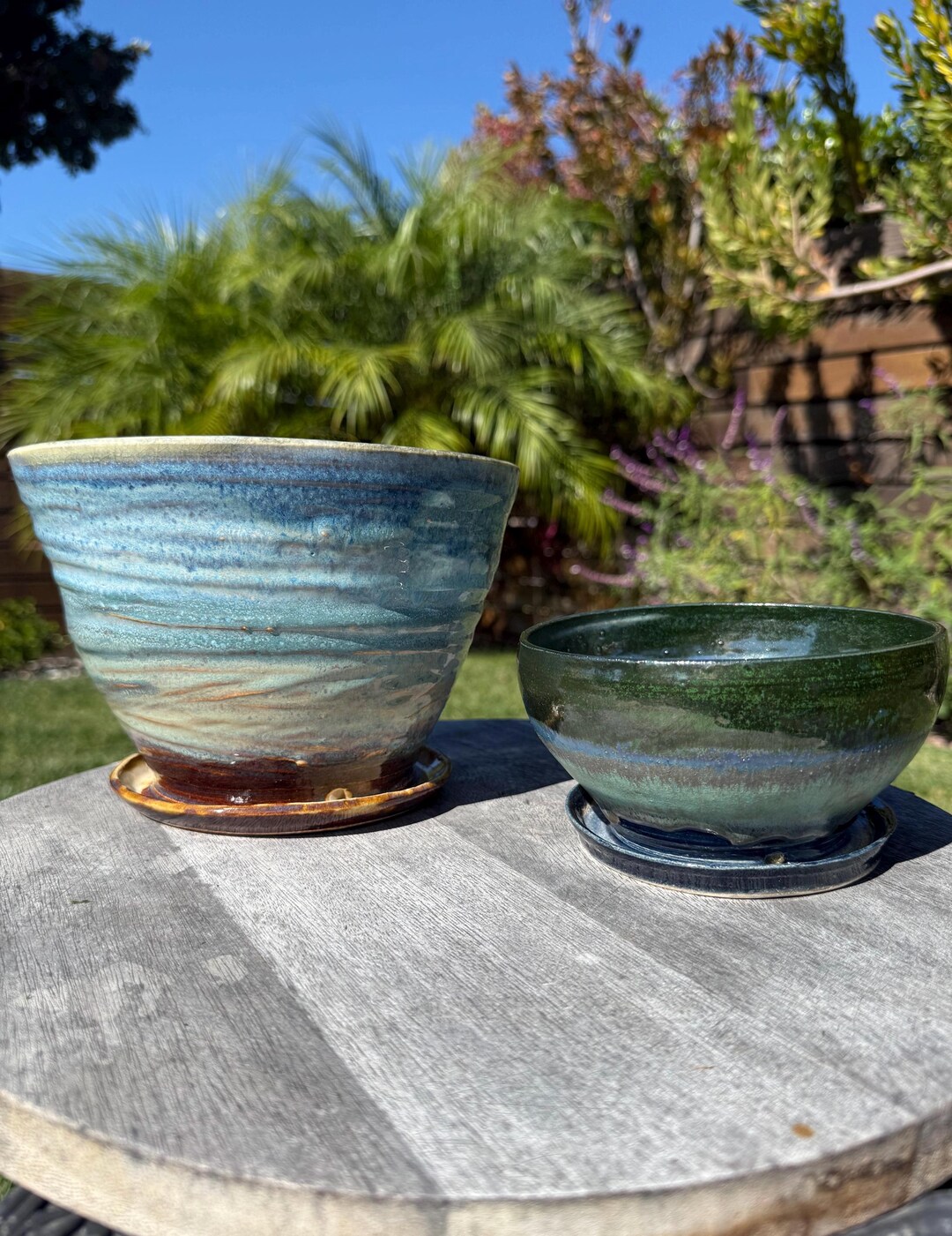 Handmade Planter Pots With Built-in Saucers & Drainage Holes, Hand ...