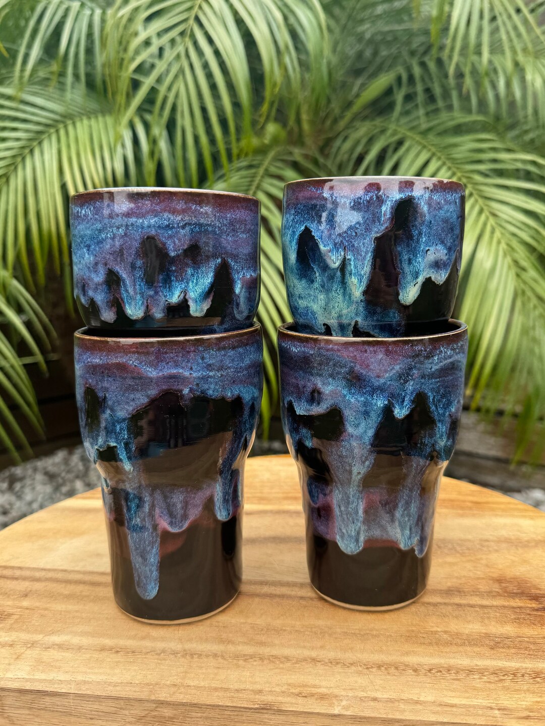 Stacking Celestial Drip Tumbler Ceramic Cups, Travel Coffee Mugs, With ...