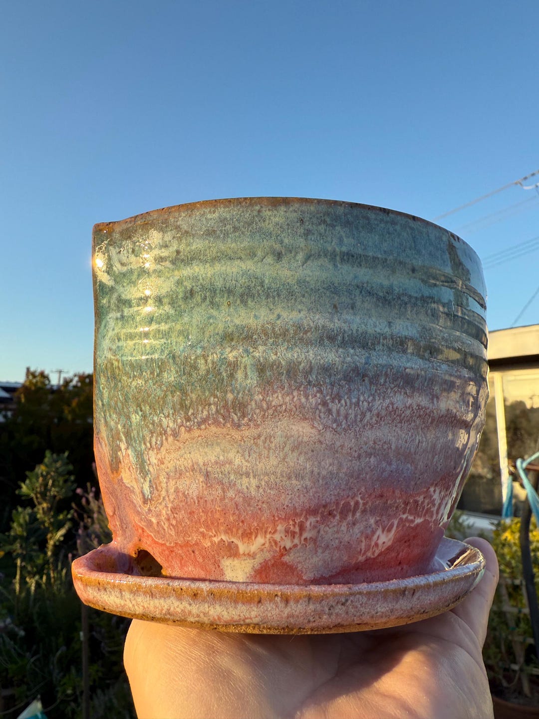 Bookshelf Planter Pots With Built-in Saucer & Drainage Holes, Metallic ...