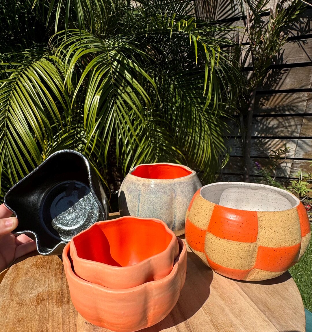 Handmade Halloween Pumpkin Ghost Serving Bowls for Snacks, Dips ...