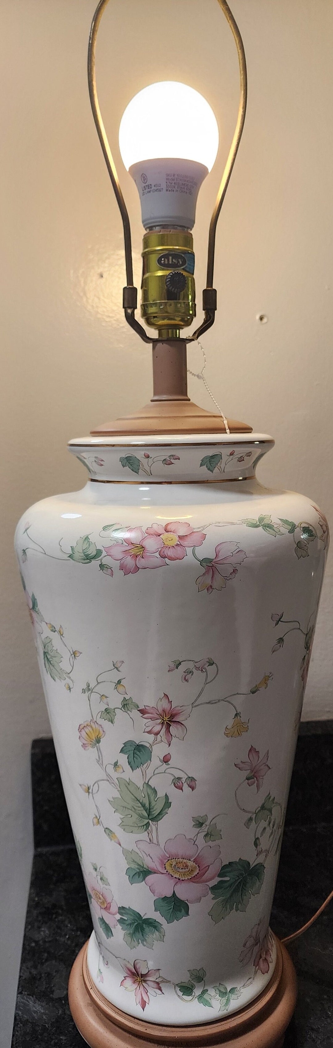 Vintage Floral Table Lamp - Etsy