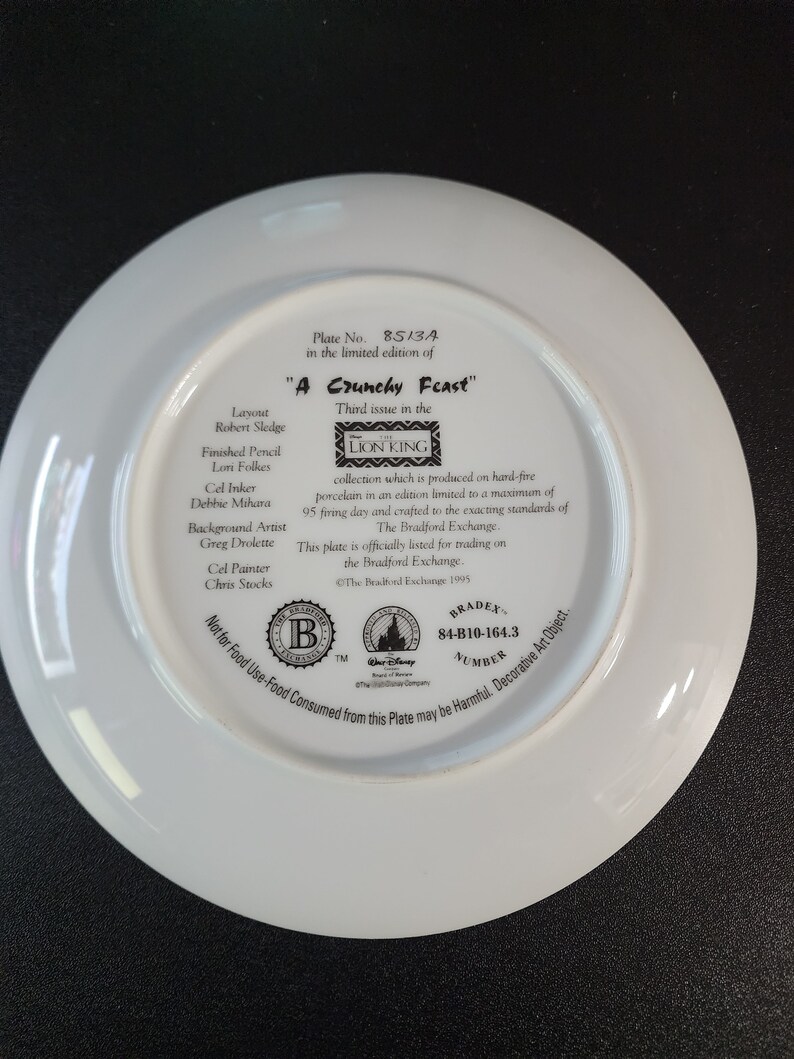 A CRUNCHY FEAST Plate the Lion King 3 Walt Disney Movie Film Simba Herr ...