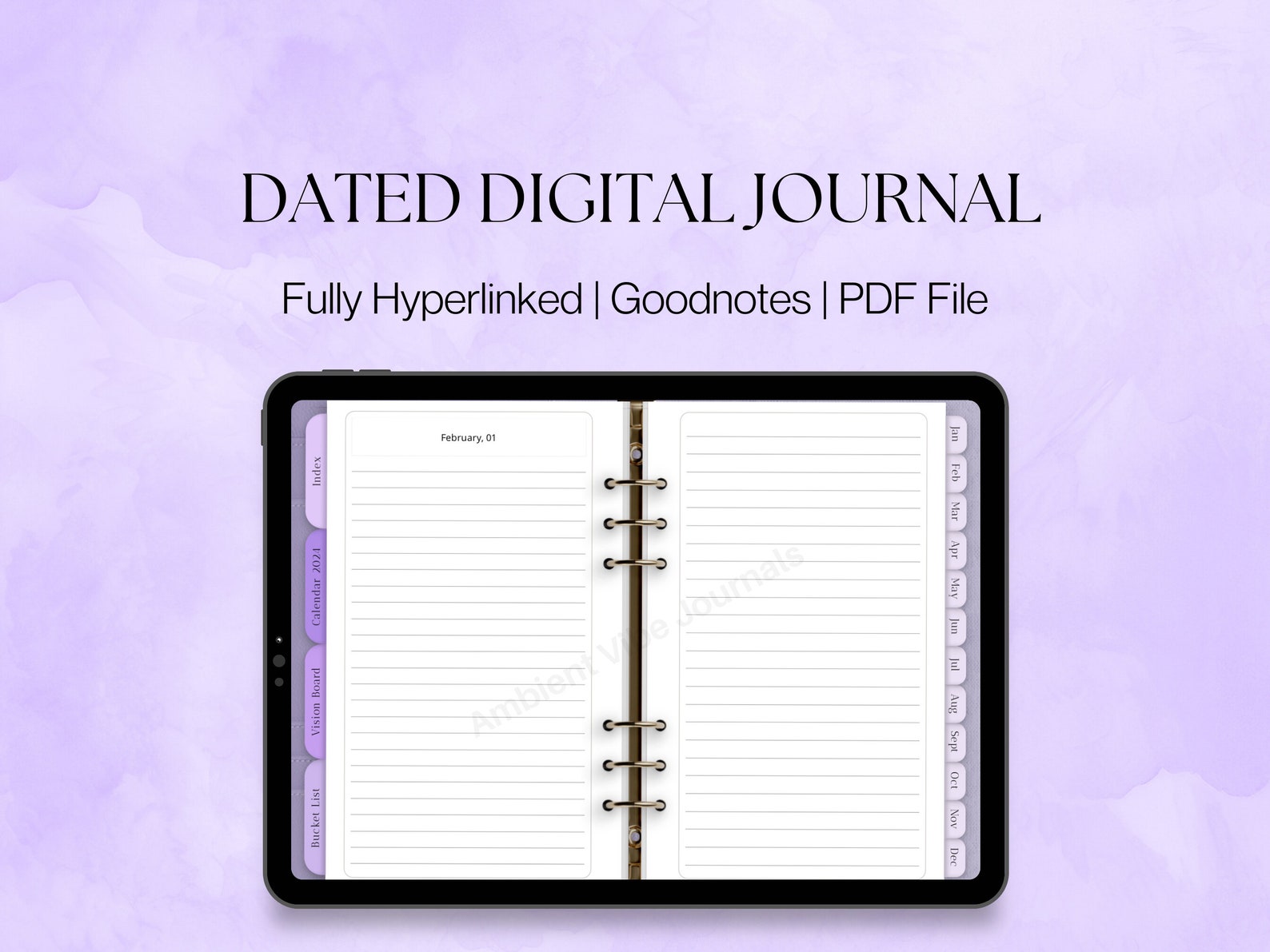 Daily Digital Journal Fully Hyperlinked Goodnotes Journal PDF File - Etsy