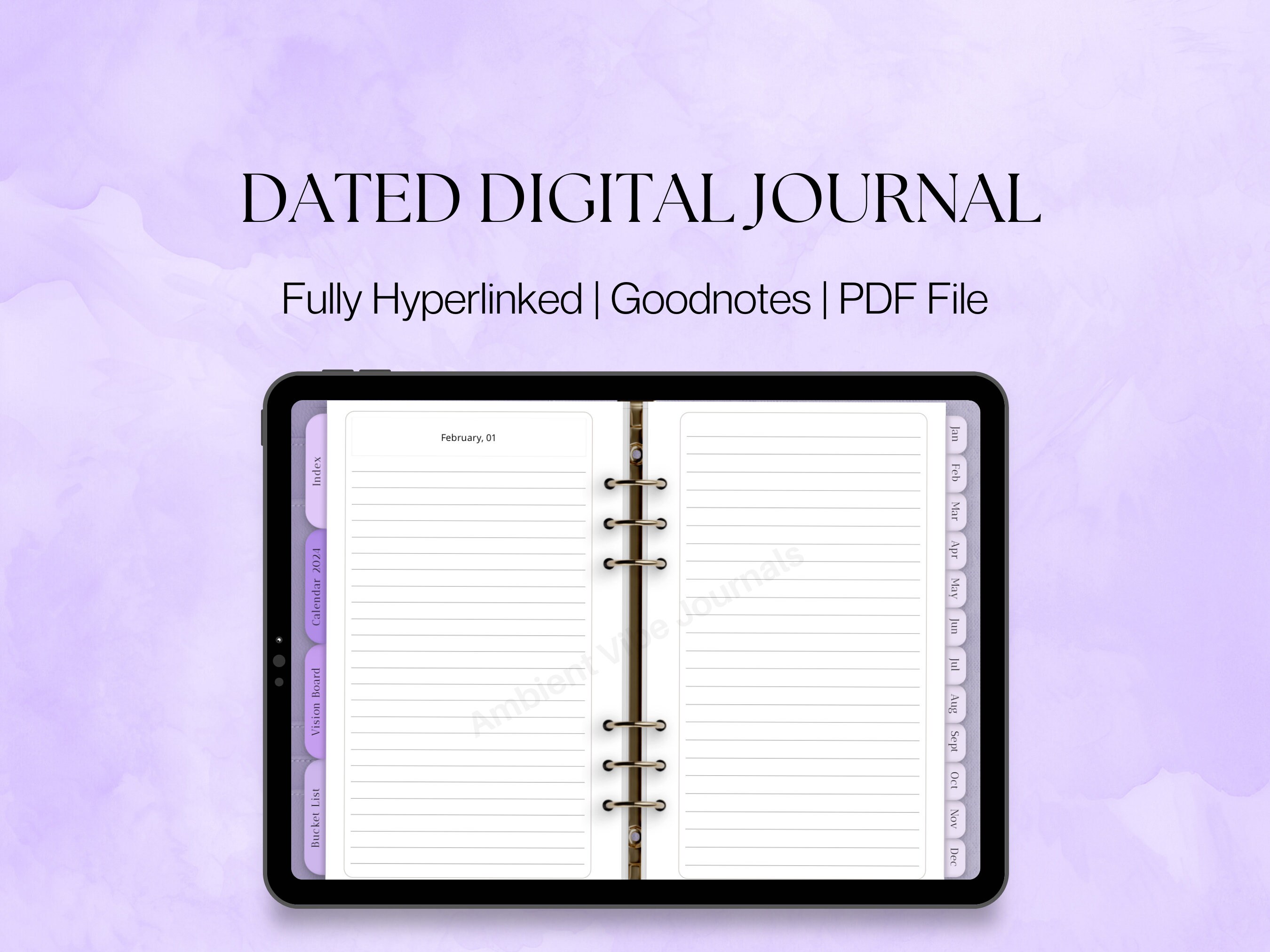 Daily Digital Journal Fully Hyperlinked Goodnotes Journal PDF File - Etsy
