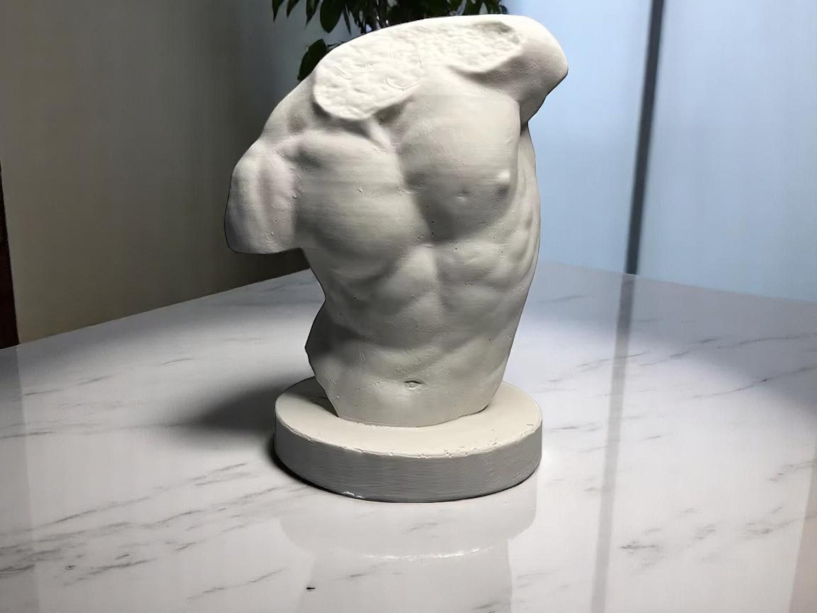 Bodybuilder Torso Sculpture | Half Body Desk Decor Statue | Gym ...