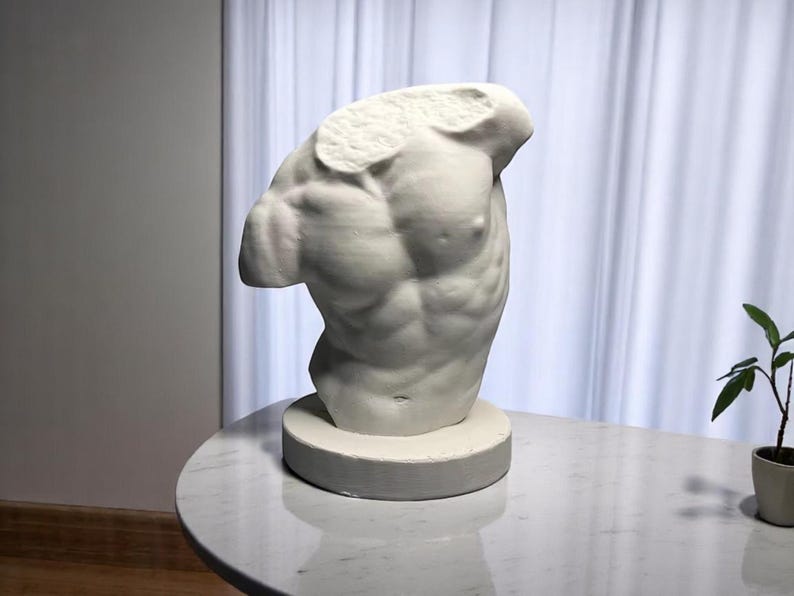 Bodybuilder Torso Sculpture | Half Body Desk Decor Statue | Gym ...