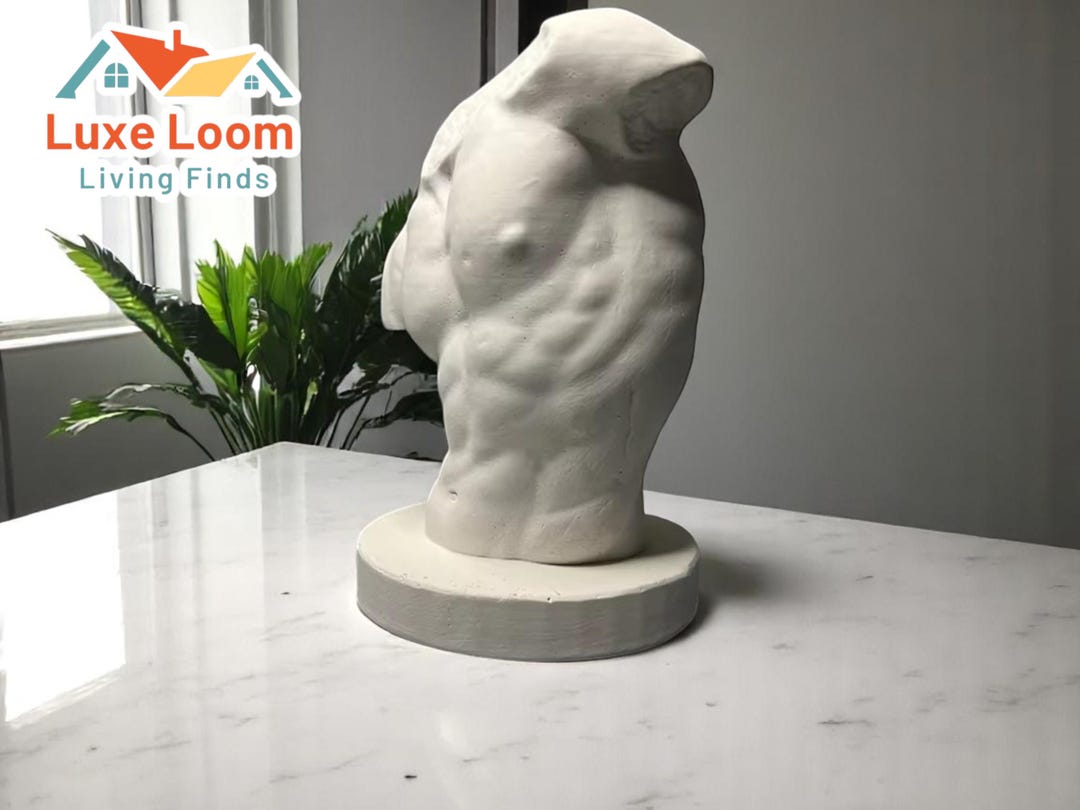 Bodybuilder Torso Sculpture | Half Body Desk Decor Statue | Gym ...