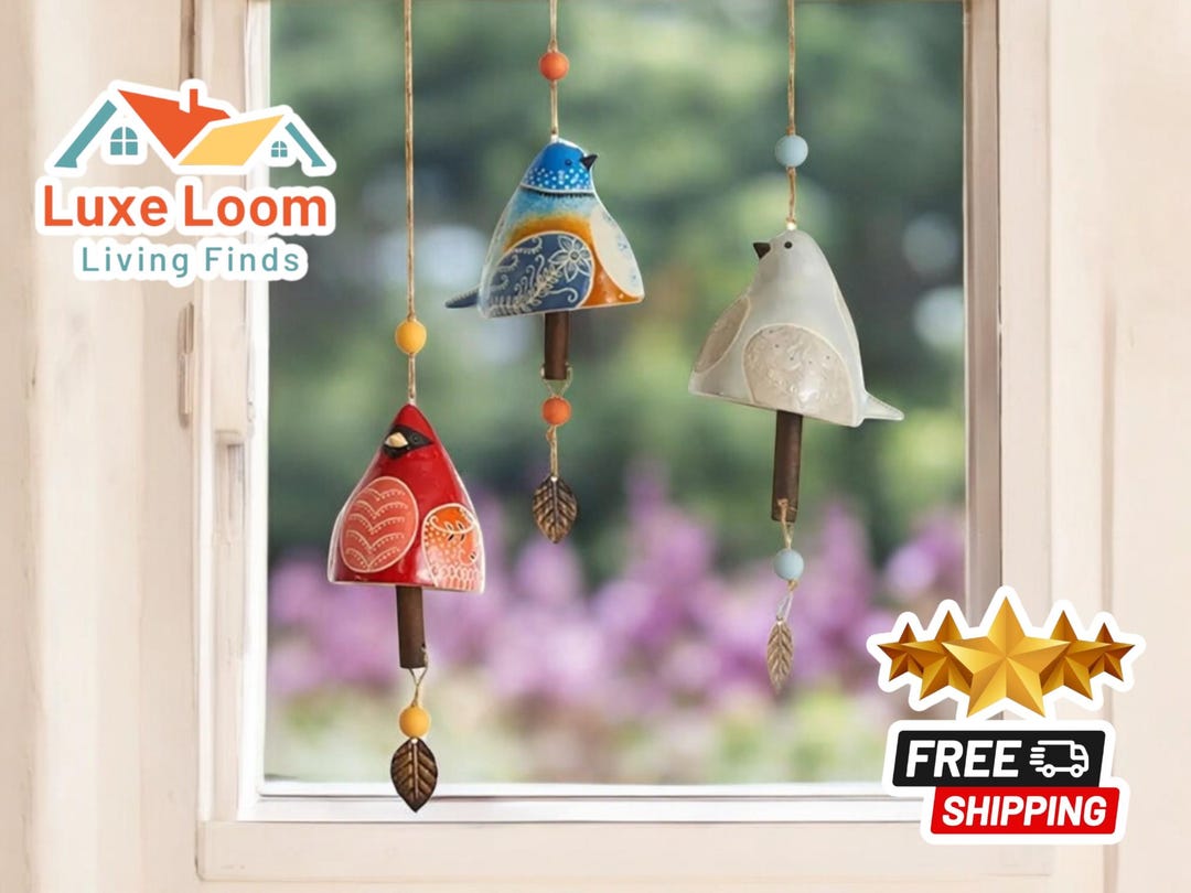 Resin Bird Wind Chime | Hanging Outdoor Decor | Garden Courtyard Bell ...
