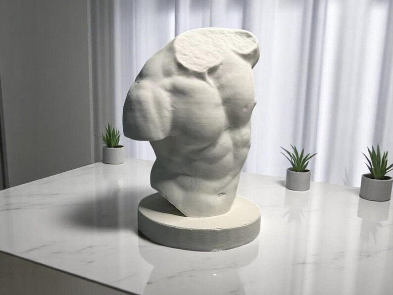 Bodybuilder Torso Sculpture | Half Body Desk Decor Statue | Gym ...