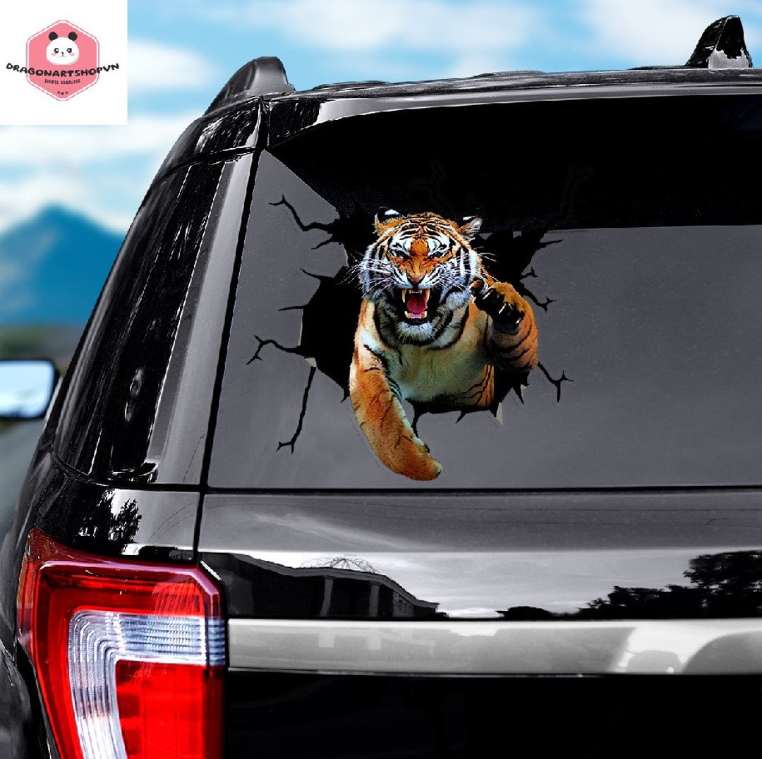 Tiger Vinyl Decal for Car, Tiger Bumper Sticker, Tiger Peeking Vinyl ...