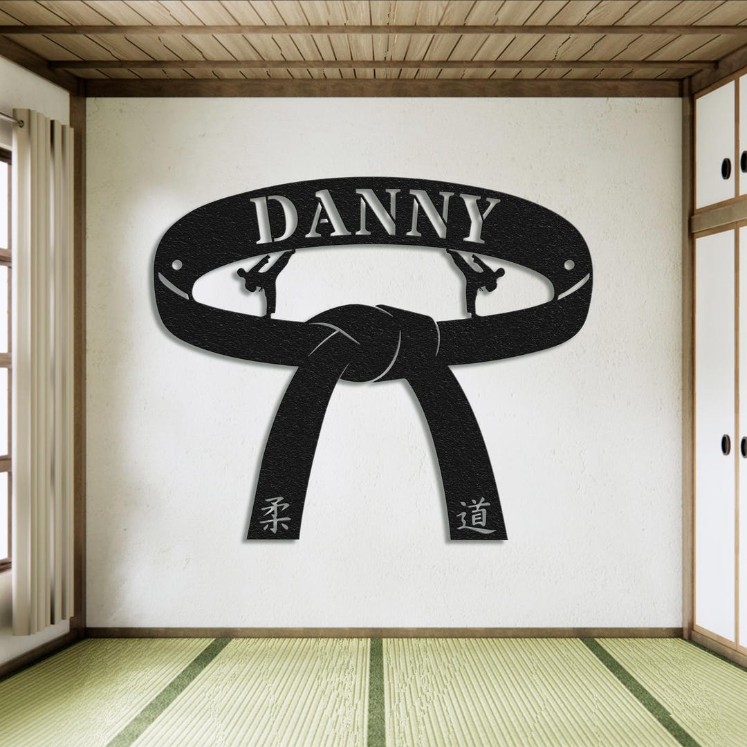 Custom Karate Black Belt Metal Sign With Led Light, Japanese Martial ...