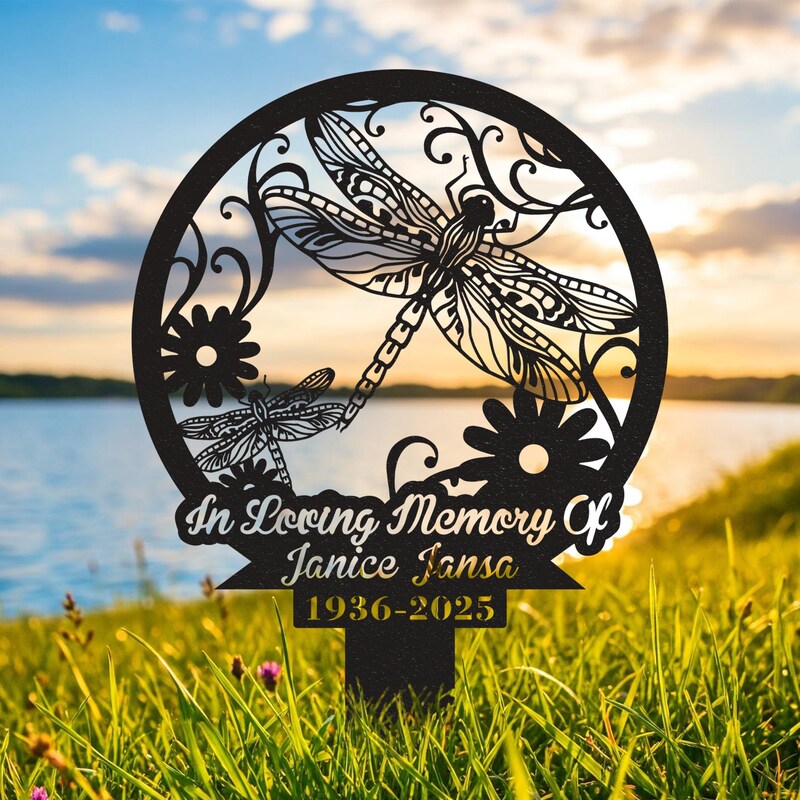Dragonfly Memorial Stone - Etsy