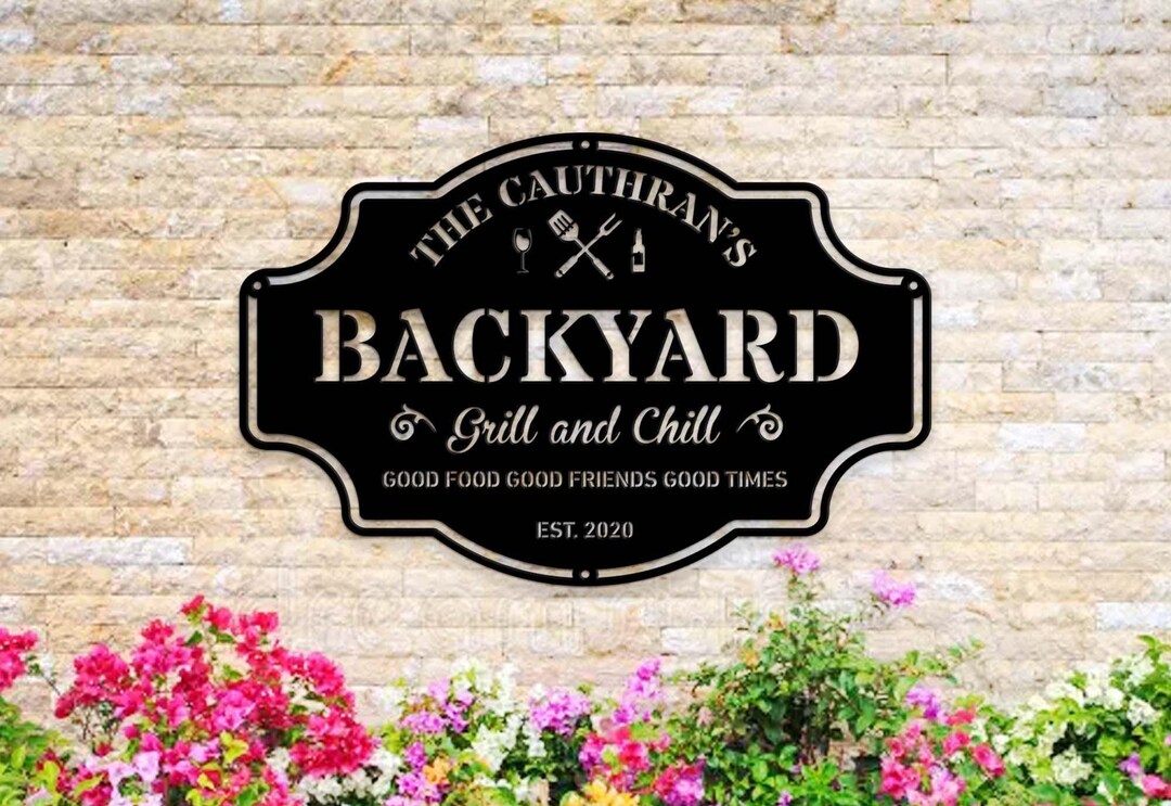 Personalized Backyard Pool Metal Sign, Outdoor Wall Art Decor, Pool ...