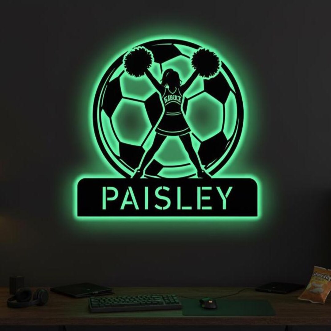 Personalized Cheerleading Metal Wall Art With LED Light, Cheerleader ...