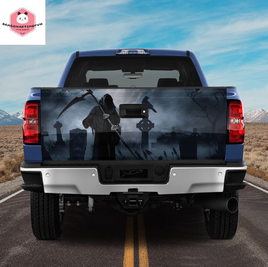 Reaper Tailgate Wrap, Grim Reaper Decal for Car, Death Skull Devil ...
