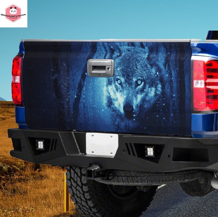 Wild Wolf Tailgate Wrap, Wolf Decal for Car, Grey Wolf Graphic Vinyl ...