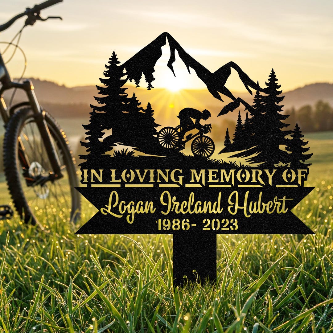 Personalized Cyclist Bike Rider Memorial Stake, Biker Loss, Dad Loss ...