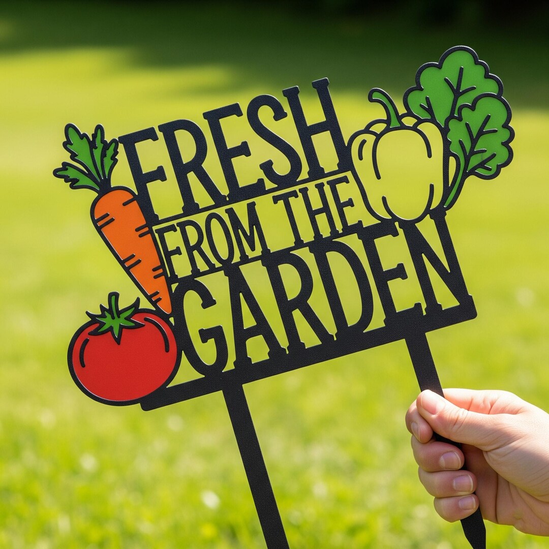 Vegetable Garden Sign, Fresh From the Garden Metal Yard Stake for ...