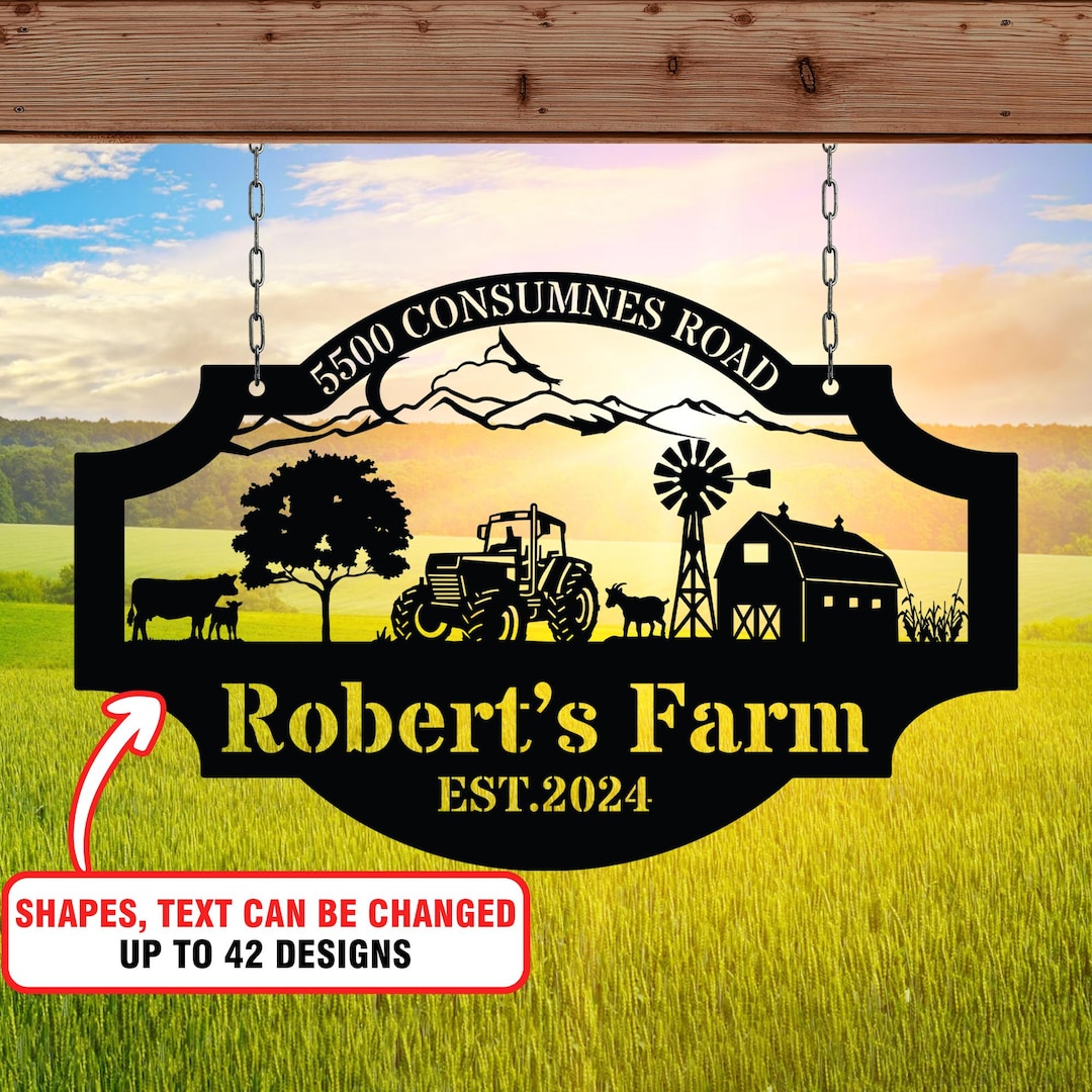 Your Metal Farm Sign Personalized, Farmhouse Metal Sign, Custom Your ...