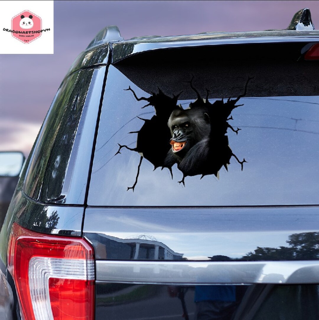 Chimpanzee Vinyl Decal for Car, Chimpanzee Bumper Sticker, Chimpanzee ...