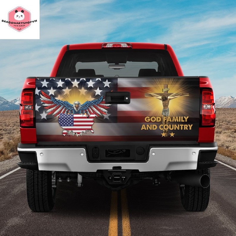 God Family and Country Tailgate Wrap, God Family Country Decal for Car ...